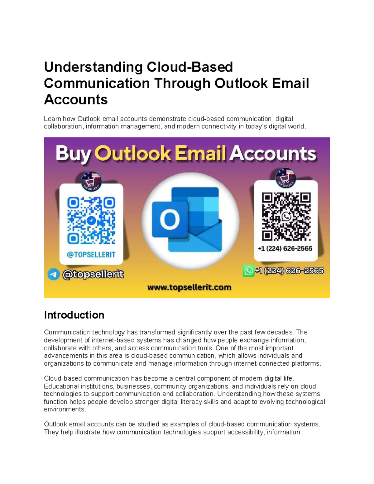 Understanding Cloud Communication via Outlook Email Accounts 2026 - Studocu
