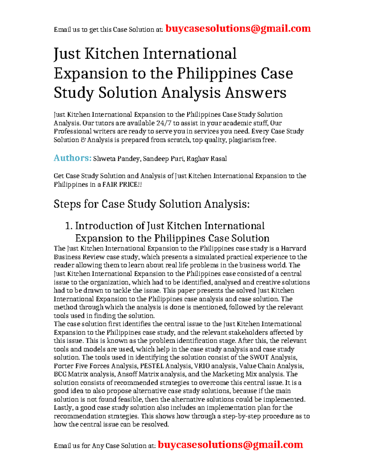 Just Kitchen International Expansion to the Philippines Case Study ...