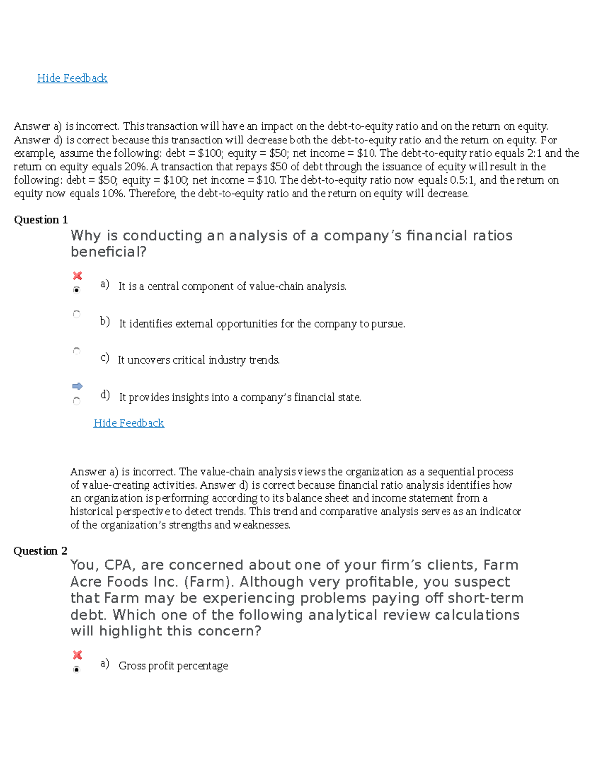 Accounting Past Paper 3: Financial Ratios & Analysis Insights - Studocu