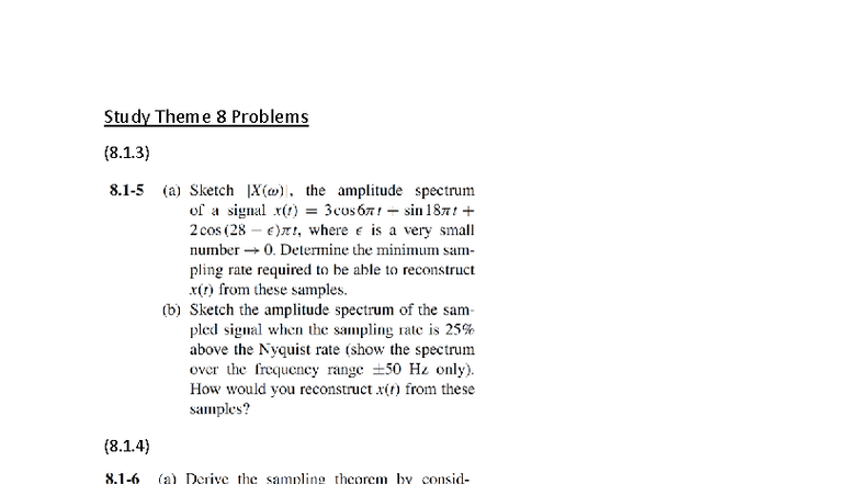 TUT8 Problems - Tut 8 - ELI220 - Study Theme 8 Problems (8.1) (8.1) (8. ...