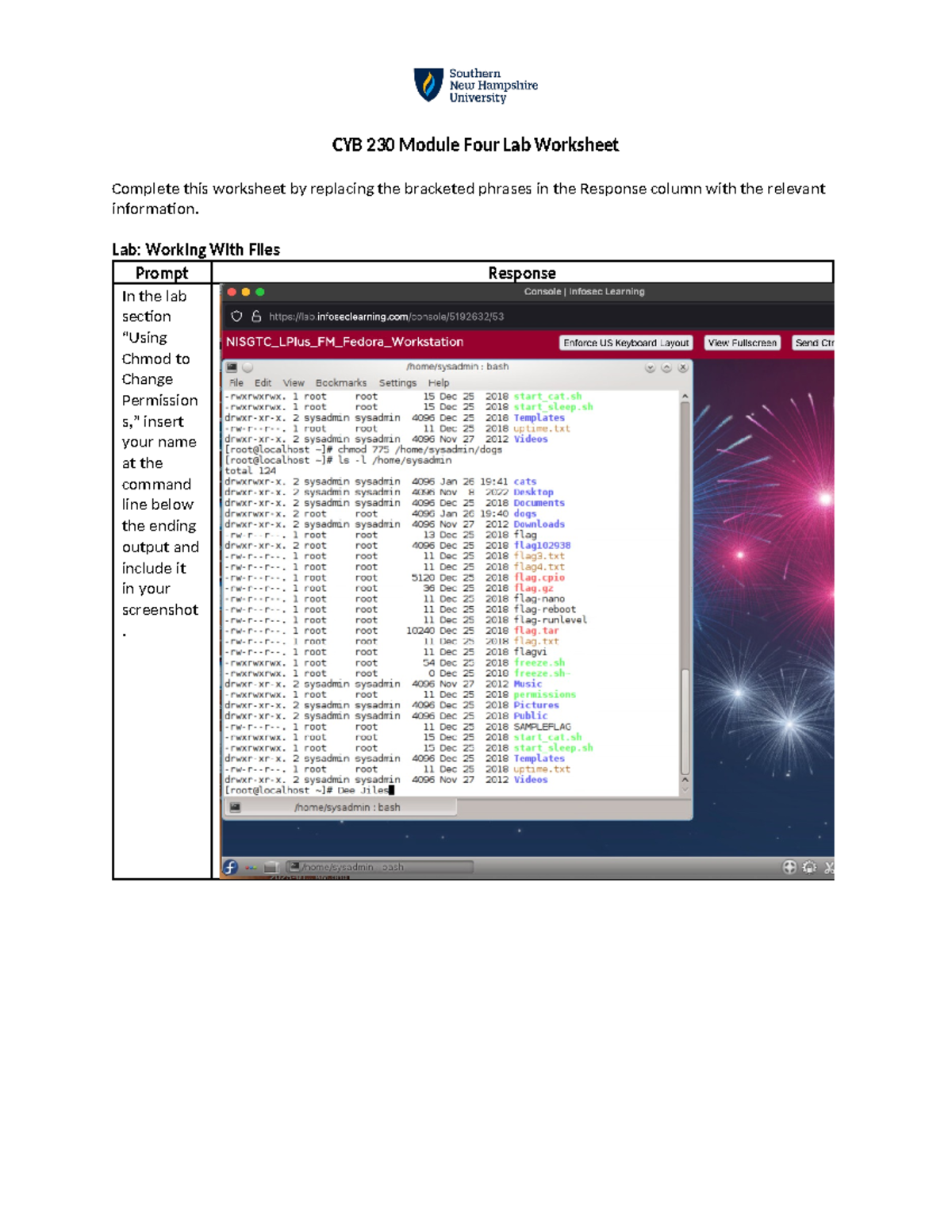 CYB 230 Module Four Lab Worksheet: Working with Files & Log Analysis ...