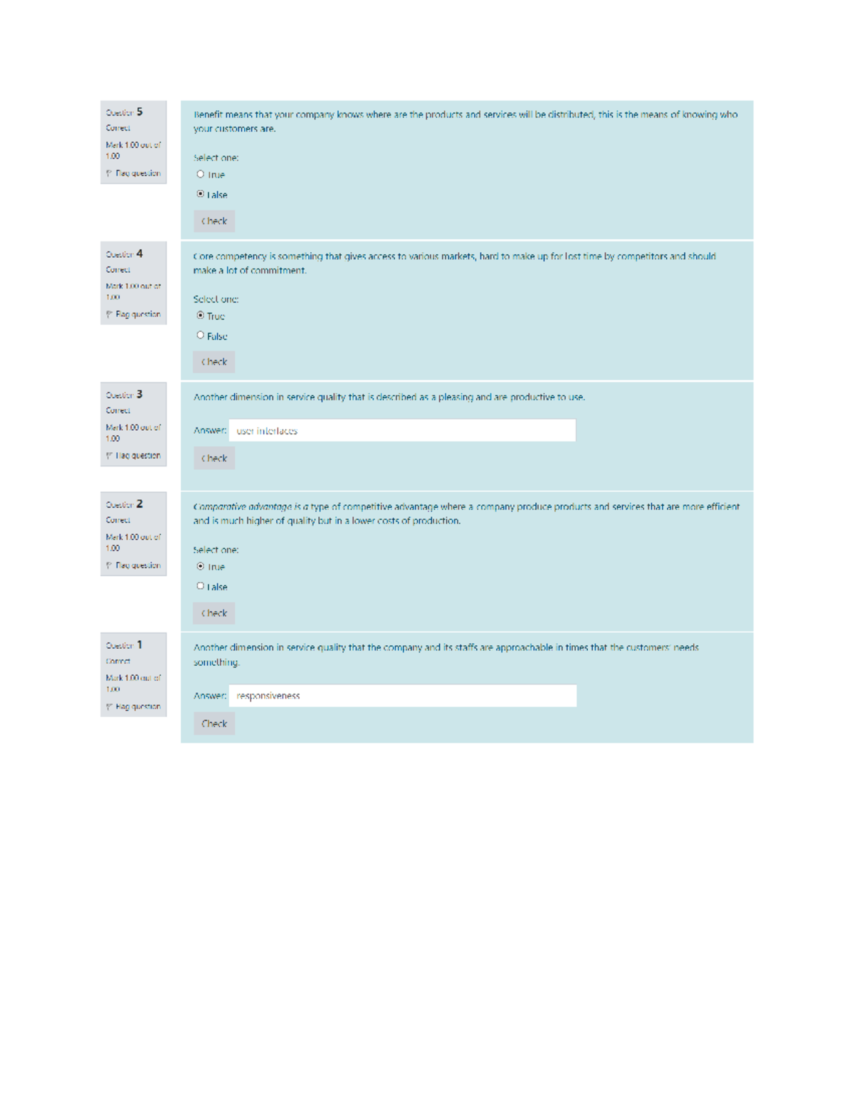 Tourism and Hospitality Quiz - Question 5 Benefit means that your ...