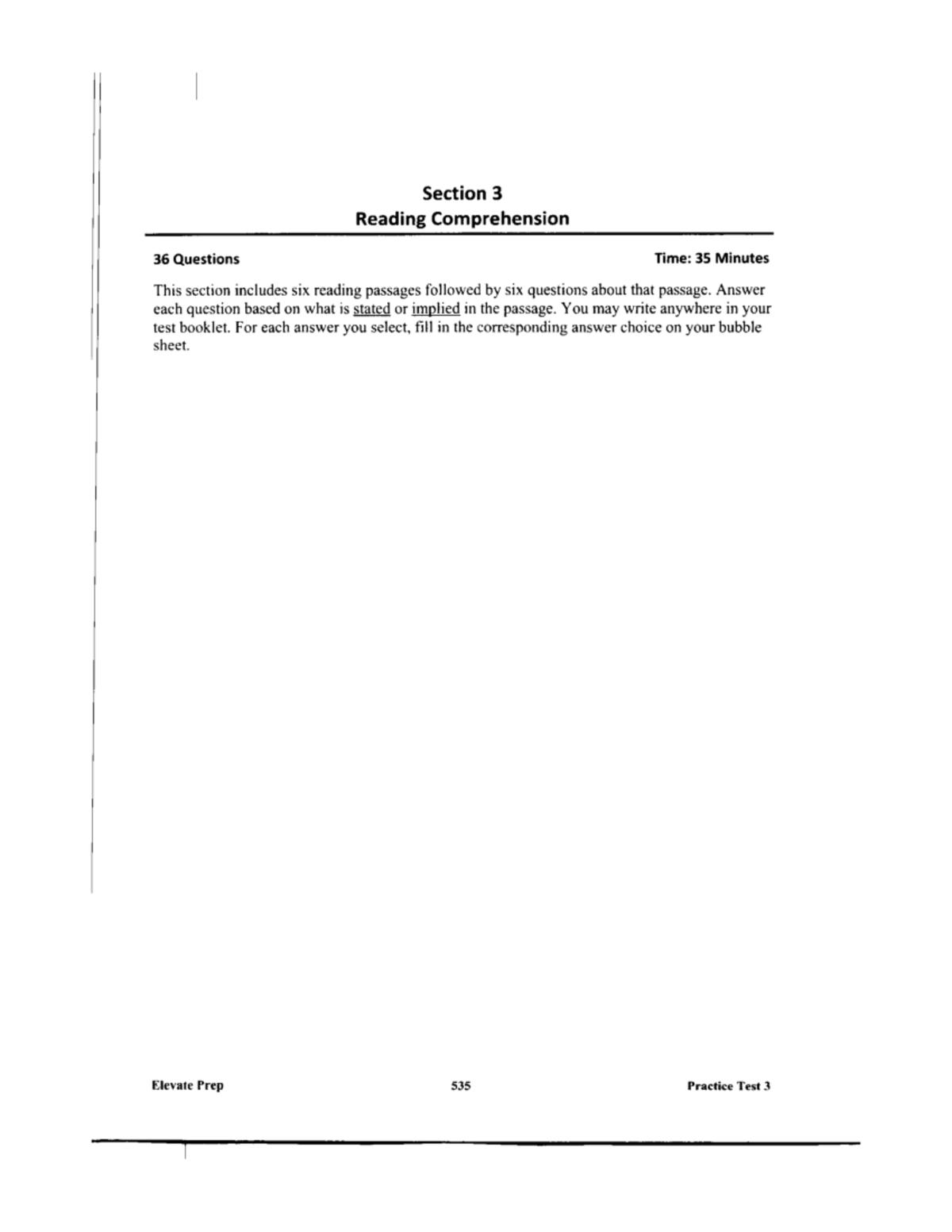 Elevate Prep ISEE Upper Level Reading Comp Practice Questions - Studocu