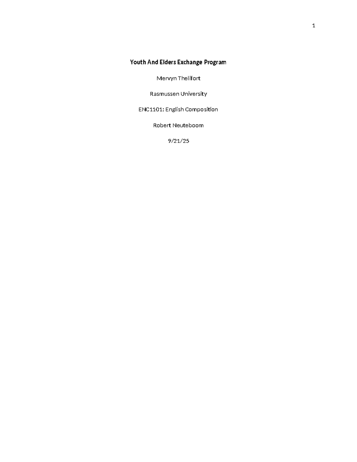 Youth and Elders Exchange Program: Building Community Connections ...