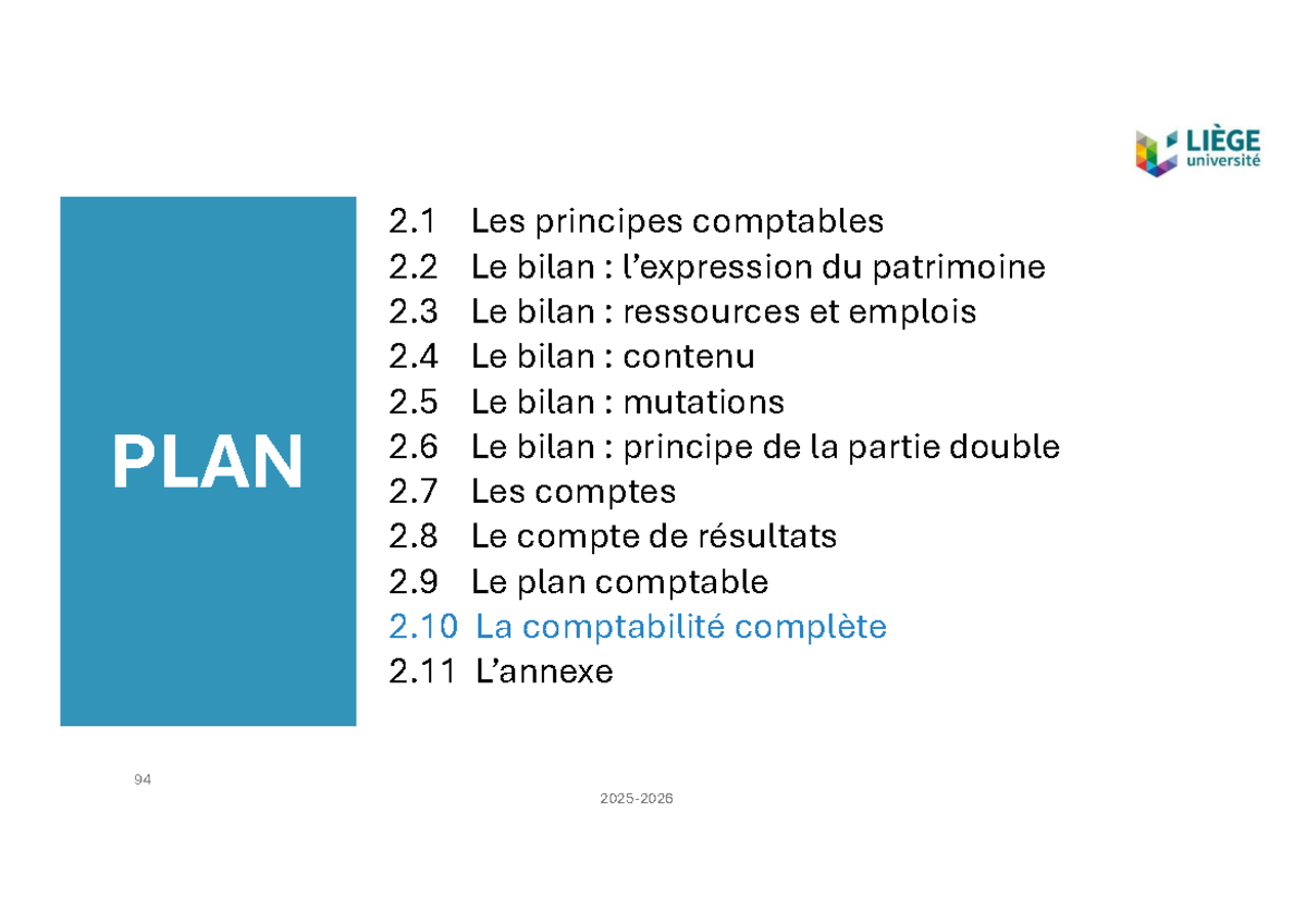 Chapitre 2 - Principes Comptables (Partie 2) et Bilan - Studocu