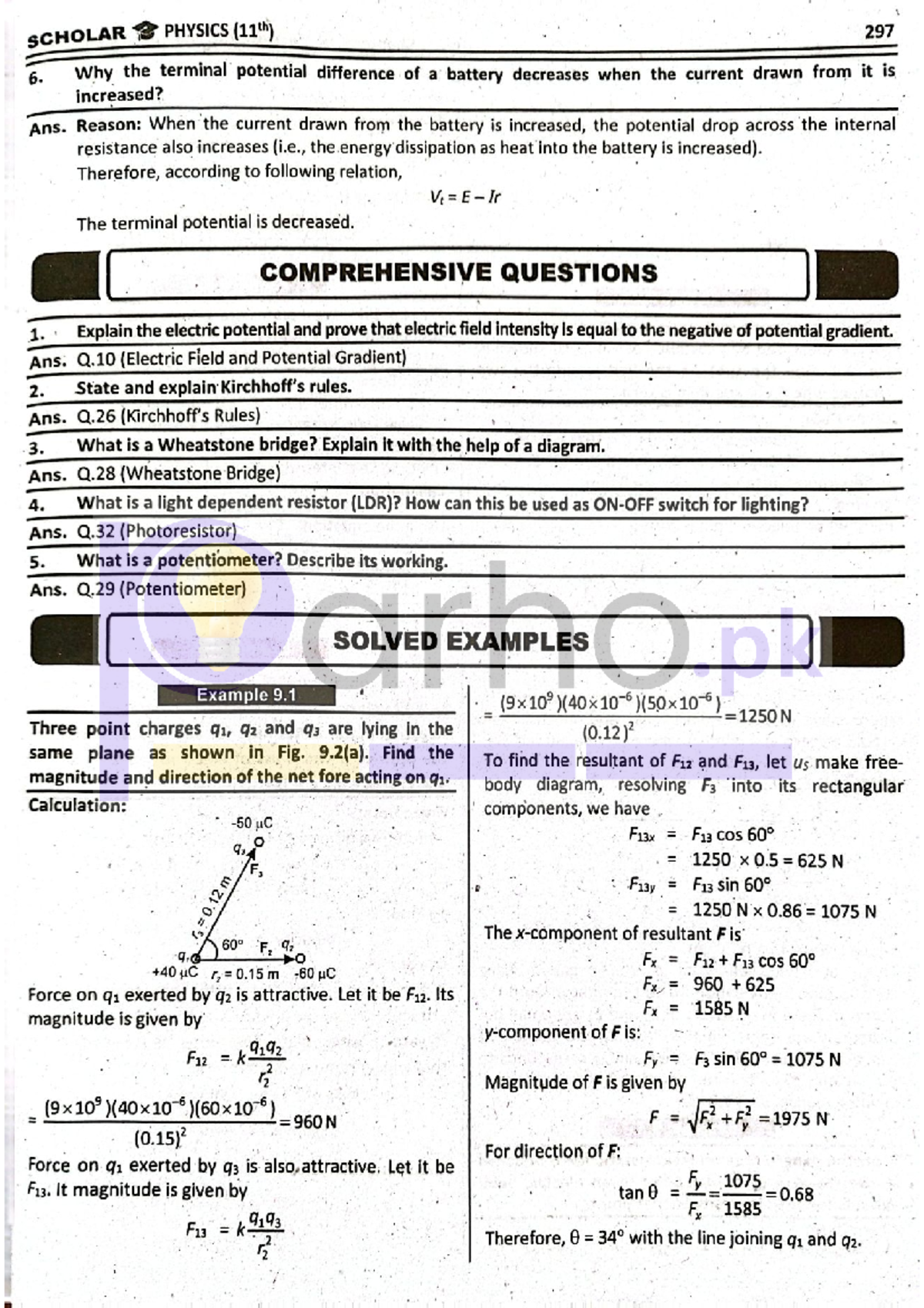 Class 11 Physics (297) Chapter 9: Numericals on Electrostatics and ...