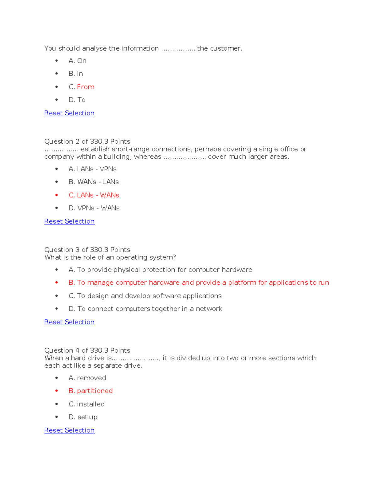 Quiz on Computer Networks and Operating Systems - CMU - Studocu