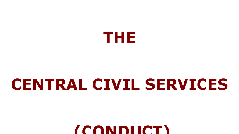Central Civil Services (Conduct) Rules, 1964: A Comprehensive Guide ...