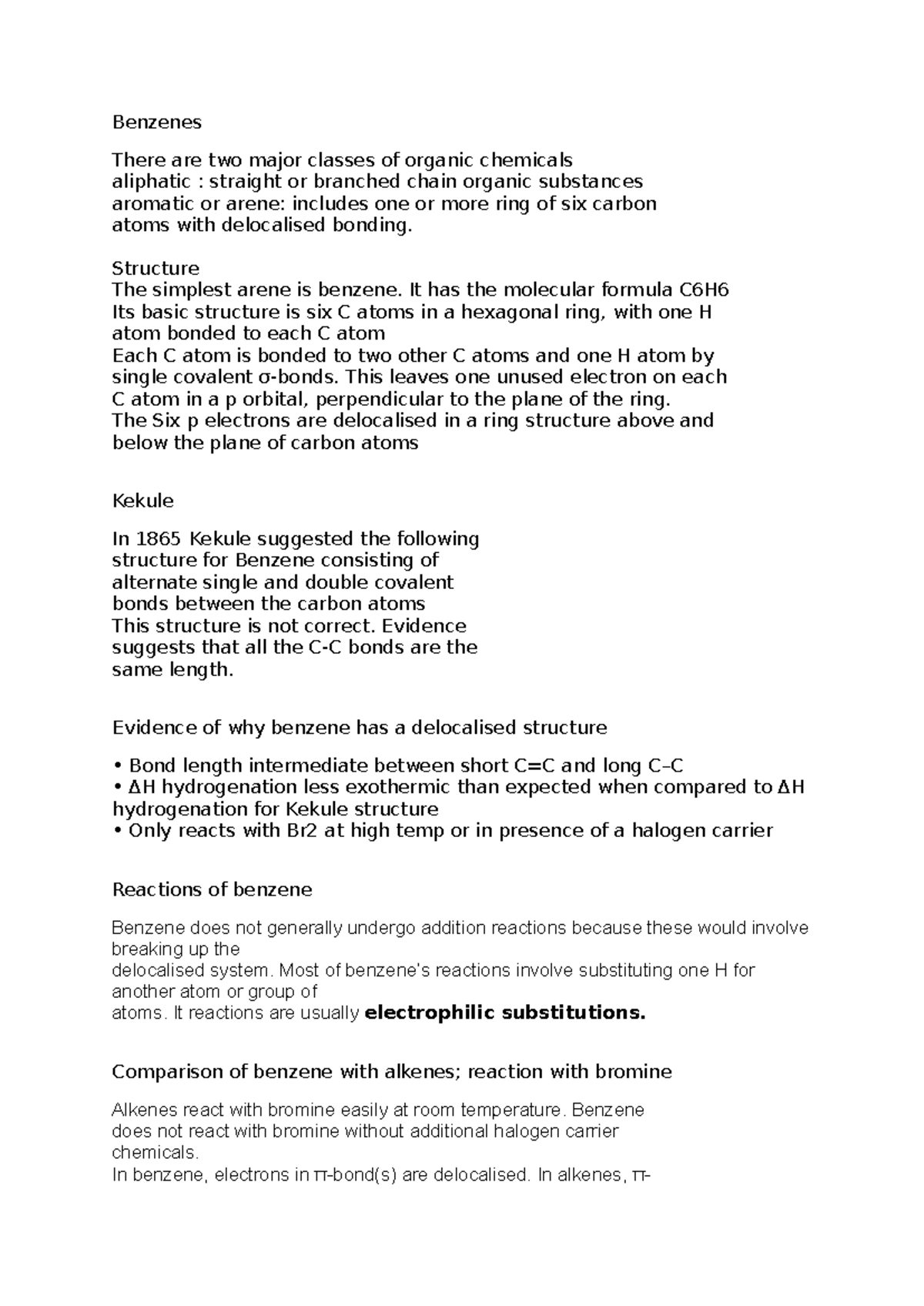 Benzene & Carbonyls: Key Concepts in Organic Chemistry - Studocu