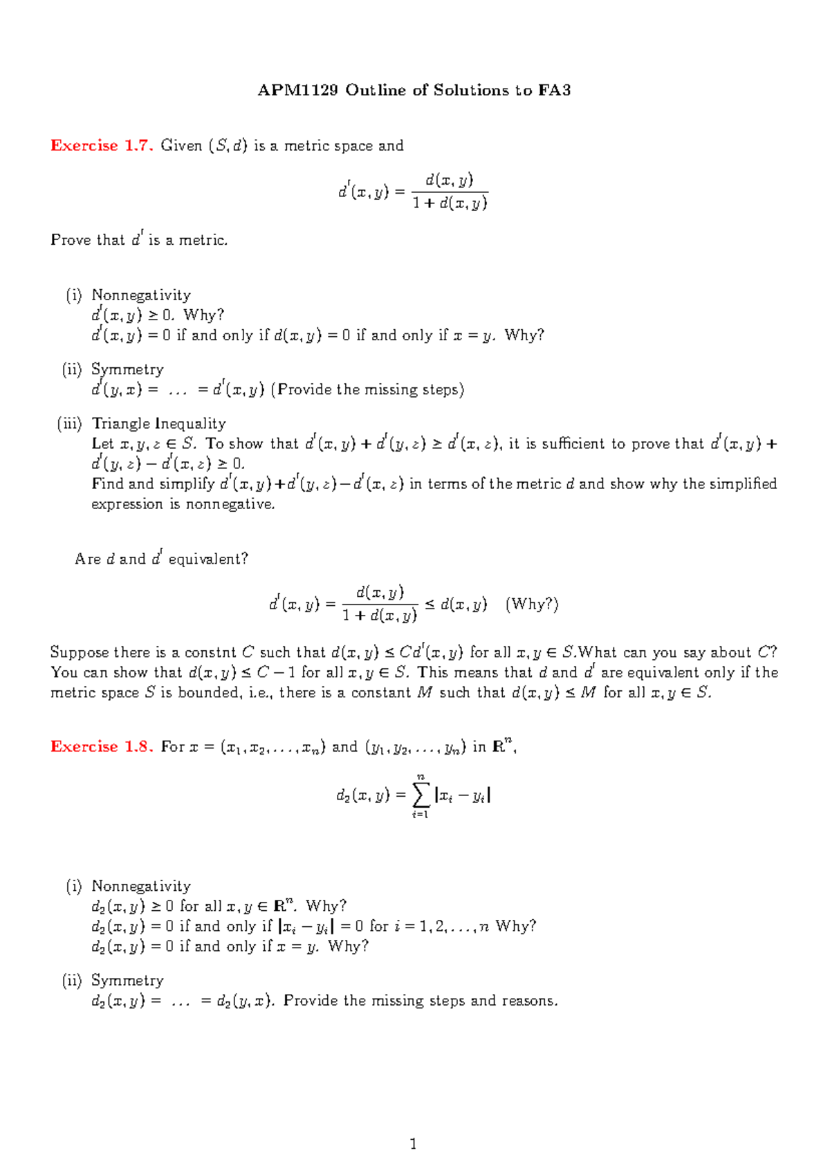 FA3 Solution Outline - FA3 - APM1129 Outline of Solutions to FA ...