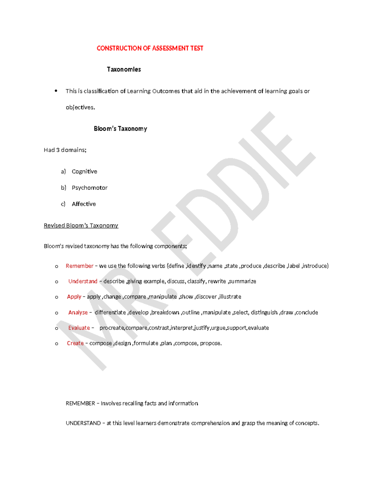 Construction of Assessment Test Taxonomies for Grade 4 Mathematics ...