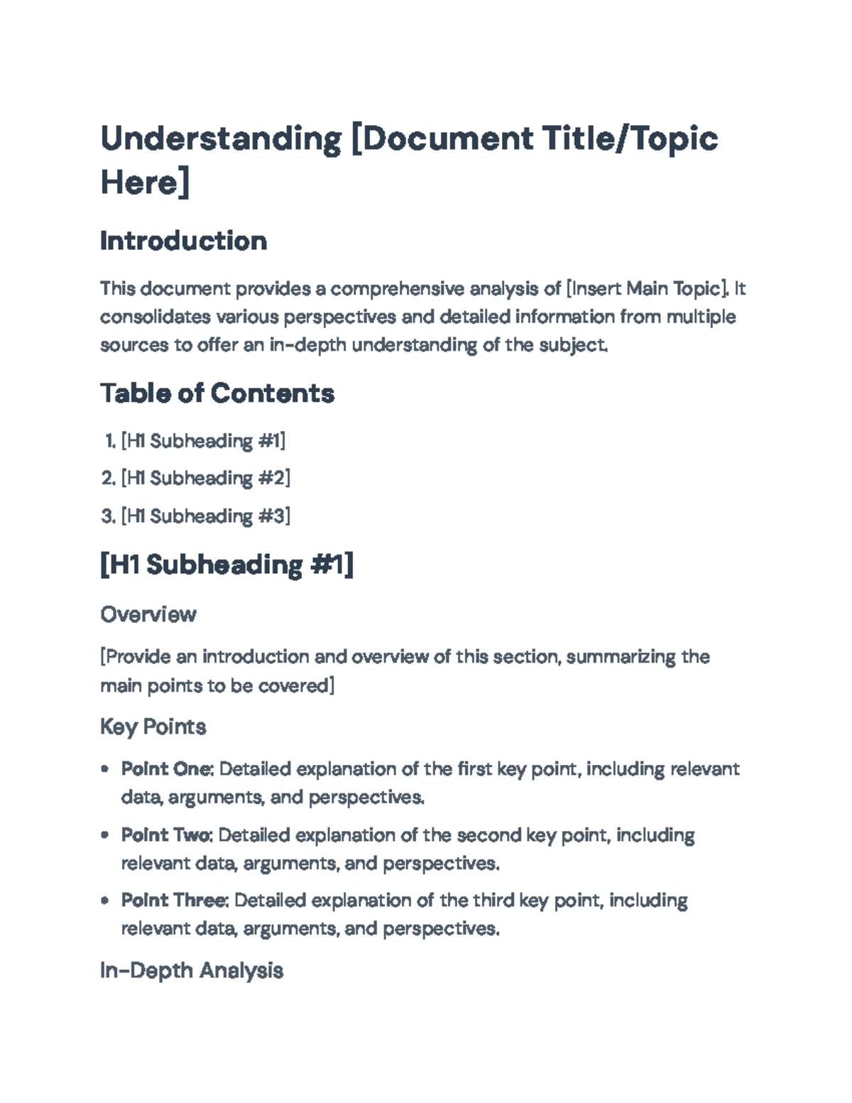 Analysis and Overview of [Main Topic] - Comprehensive Study Document ...