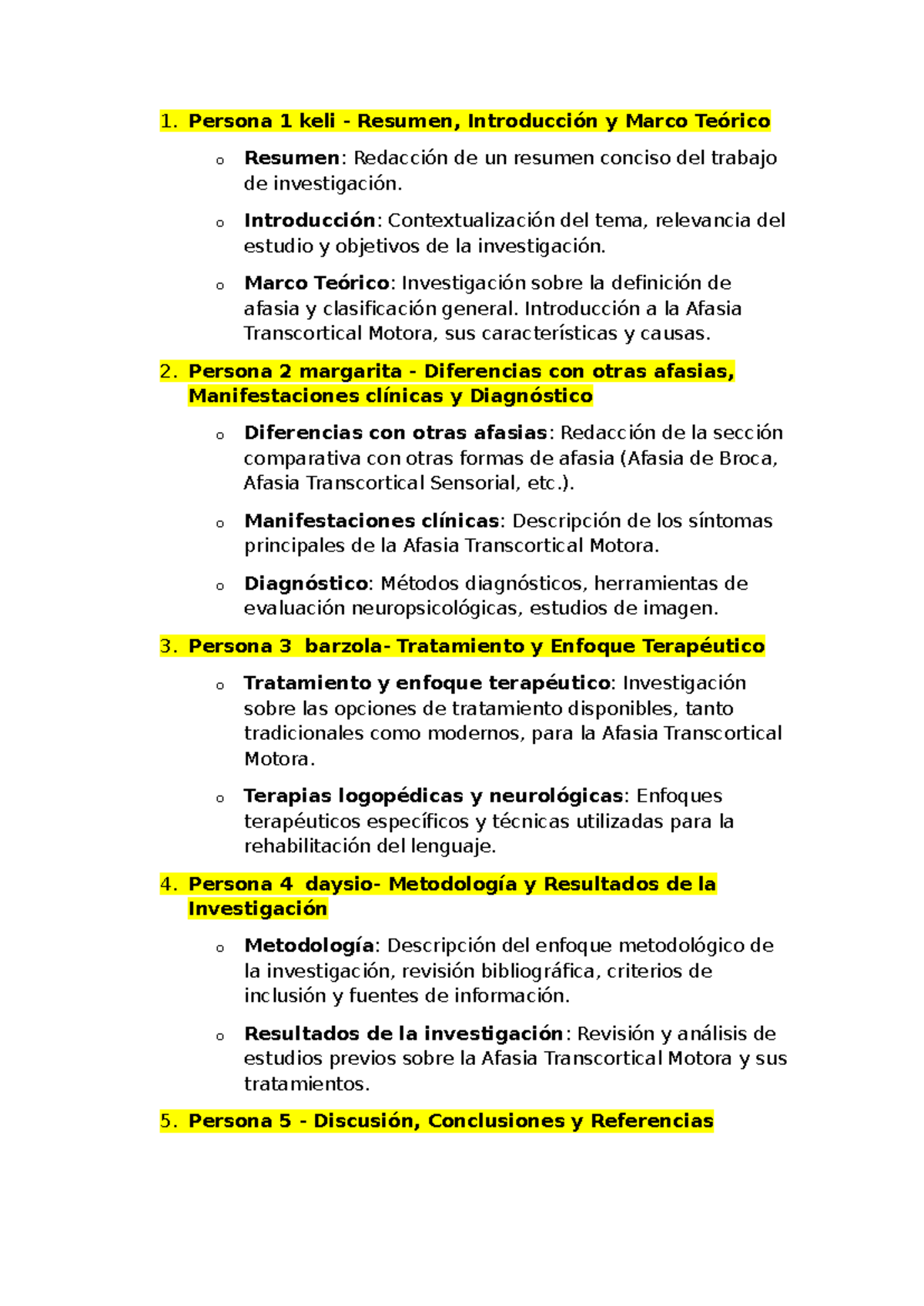 Trabajo de Investigación sobre Afasia Transcortical Motora - Studocu