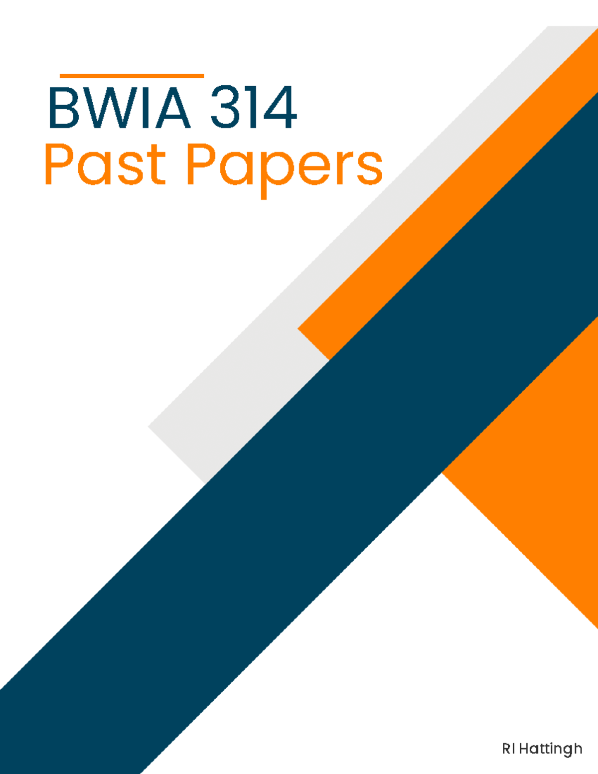 BWIA 314 Past Papers: Stochastic Processes & Markov Models - Studocu