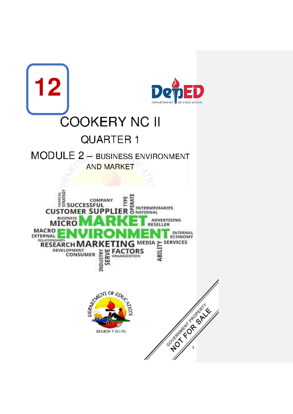 Cookery G12 Module 2: Business Environment Insights for Q1 - Studocu