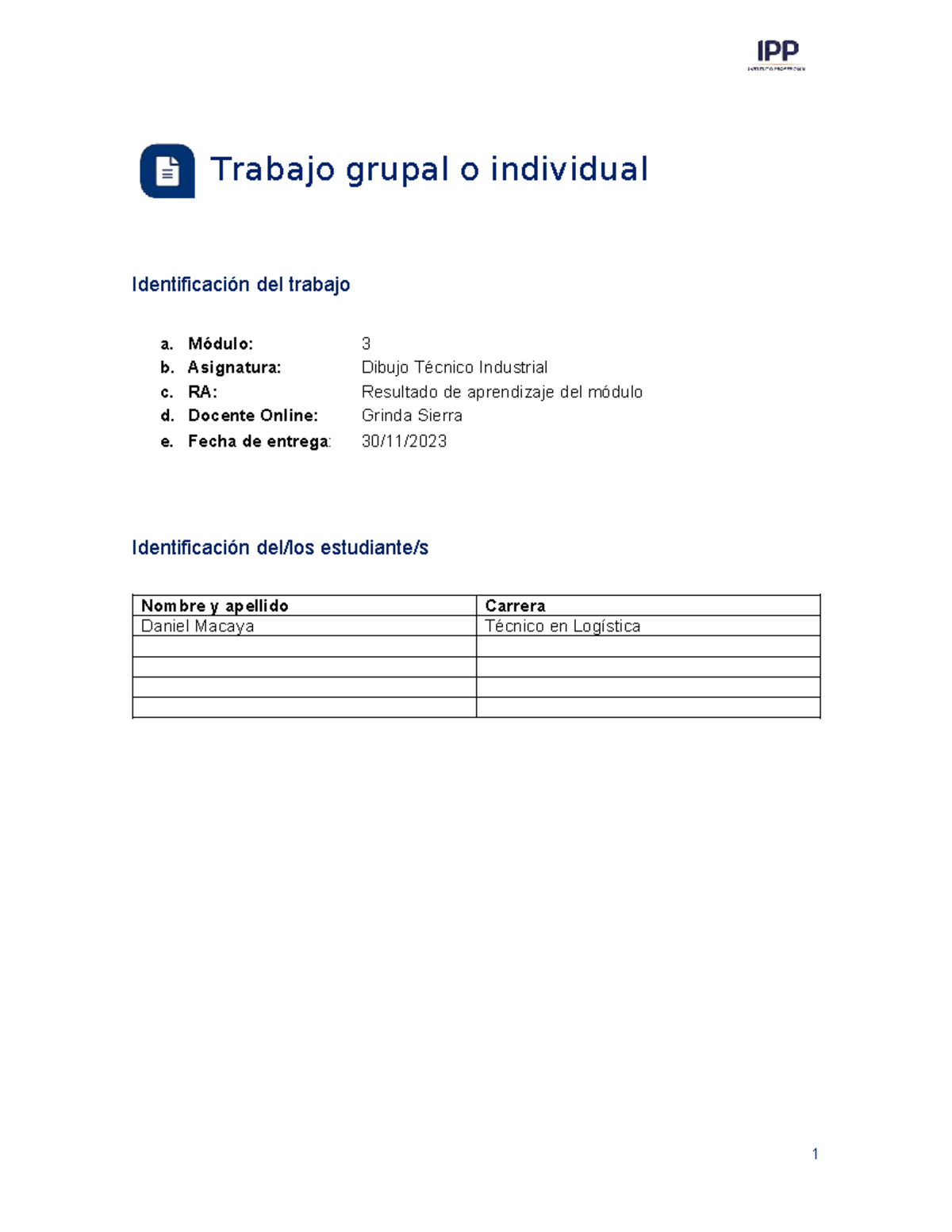 Trabajo Práctico M3: Dibujo Técnico Industrial con AutoCAD - Daniel ...
