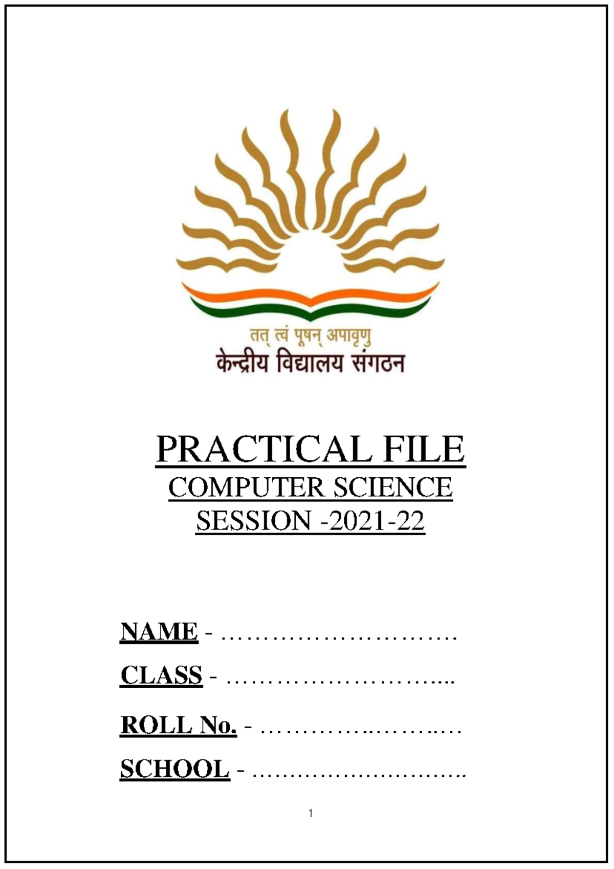 Practical File for CS XII - 2021-22 (Python Program Exercises) - Studocu