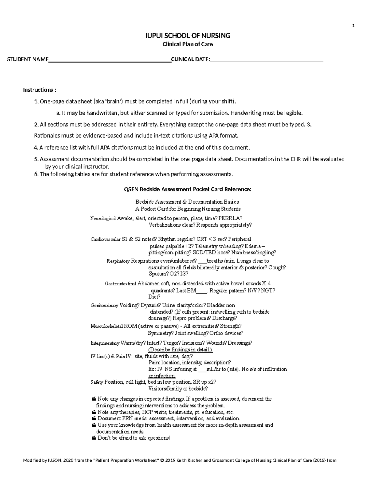CIDSUMMER 2 Clinical Care Plan Example - 2nd Attempt - Studocu