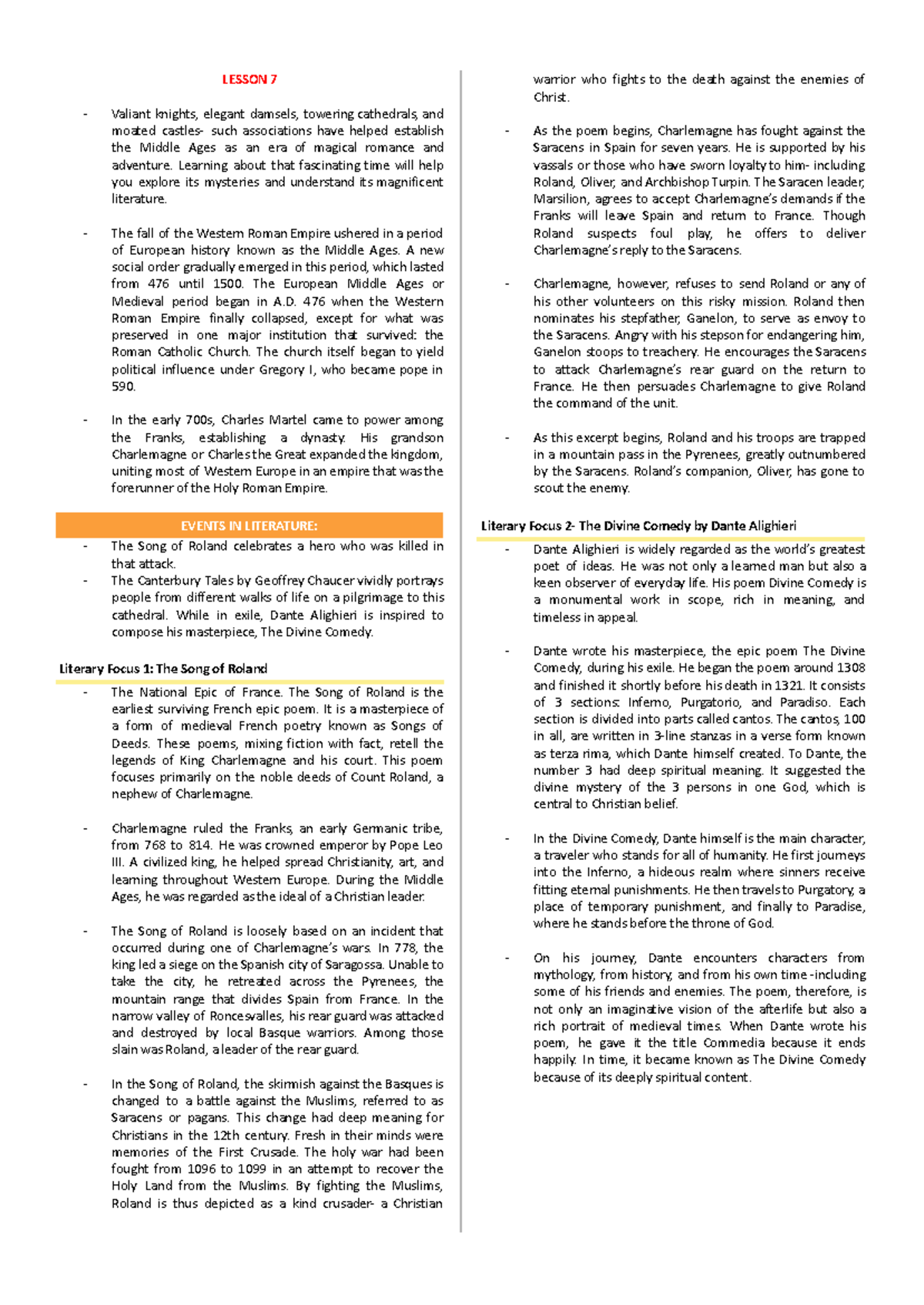 World Lit - Final Exam: Exploring the Middle Ages and Renaissance - Studocu