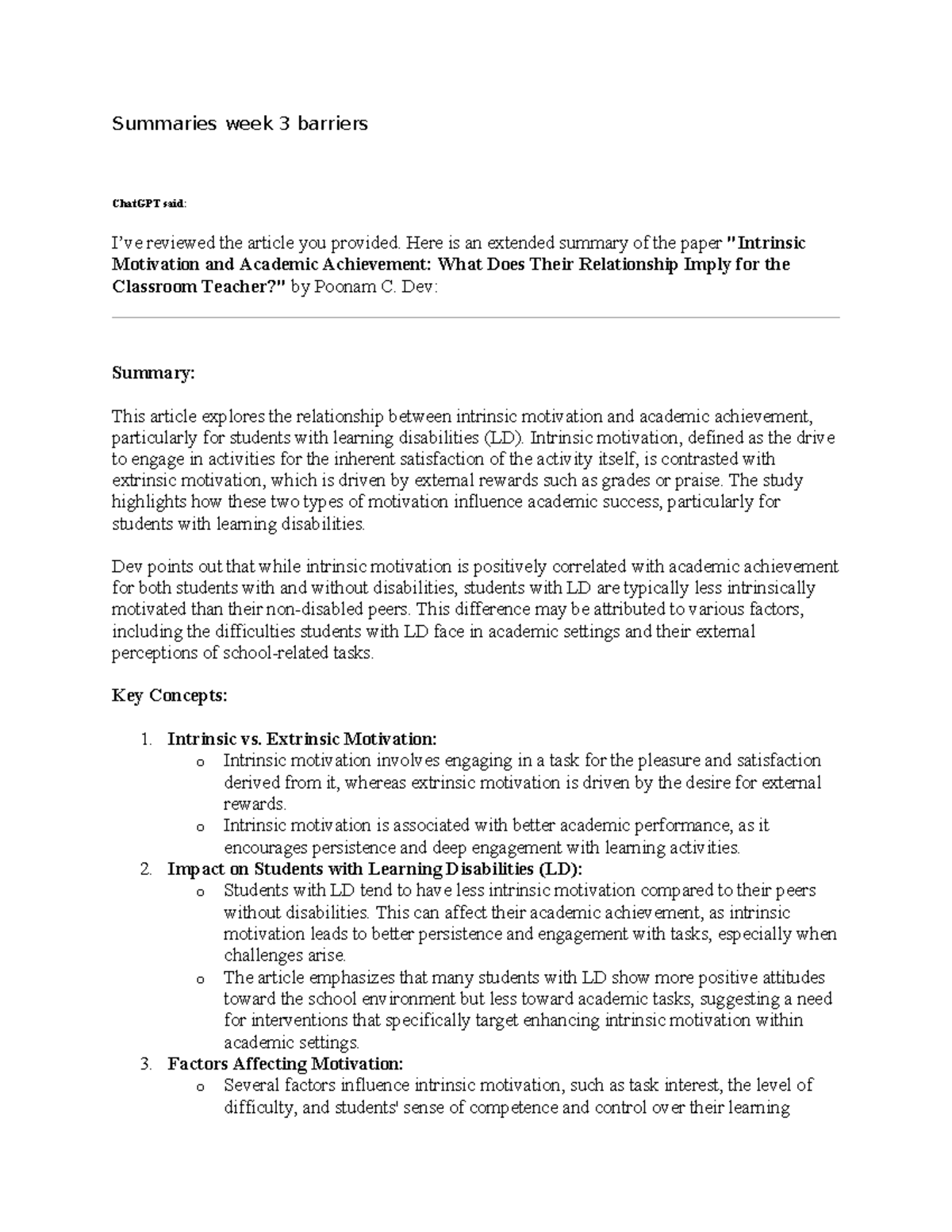 Summaries of Week 3: Barriers in Education and Support Strategies - Studocu