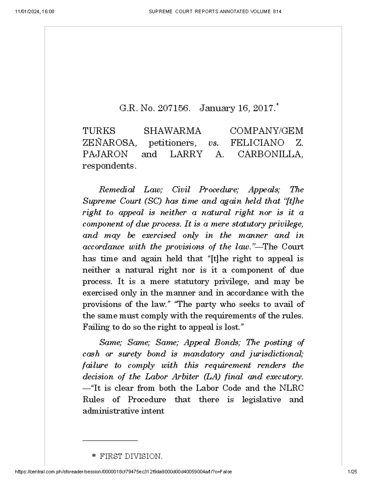 Turks Shawarma Company vs. Pajaron: Supreme Court ruling on appeal bond ...