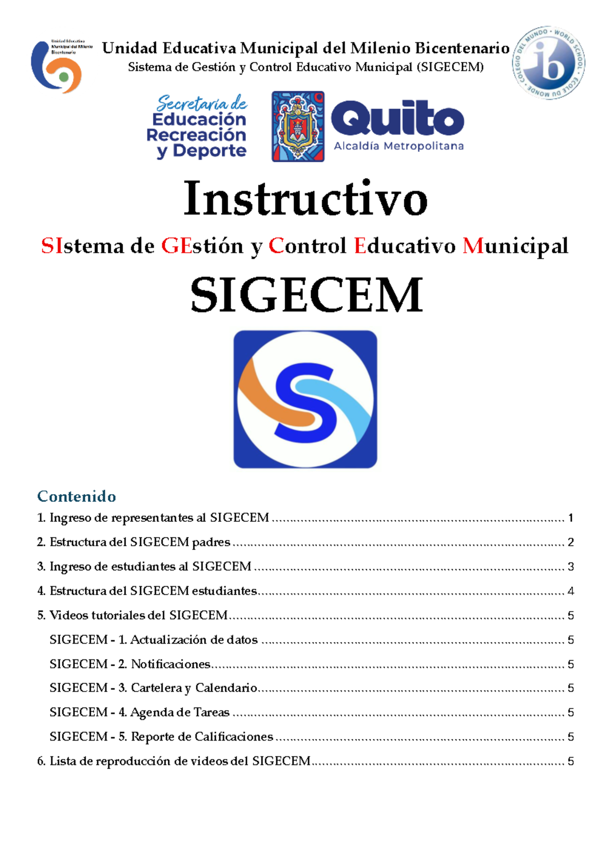 Instructivo SIGECEM UEMMB: Gestión y Control Educativo - Studocu