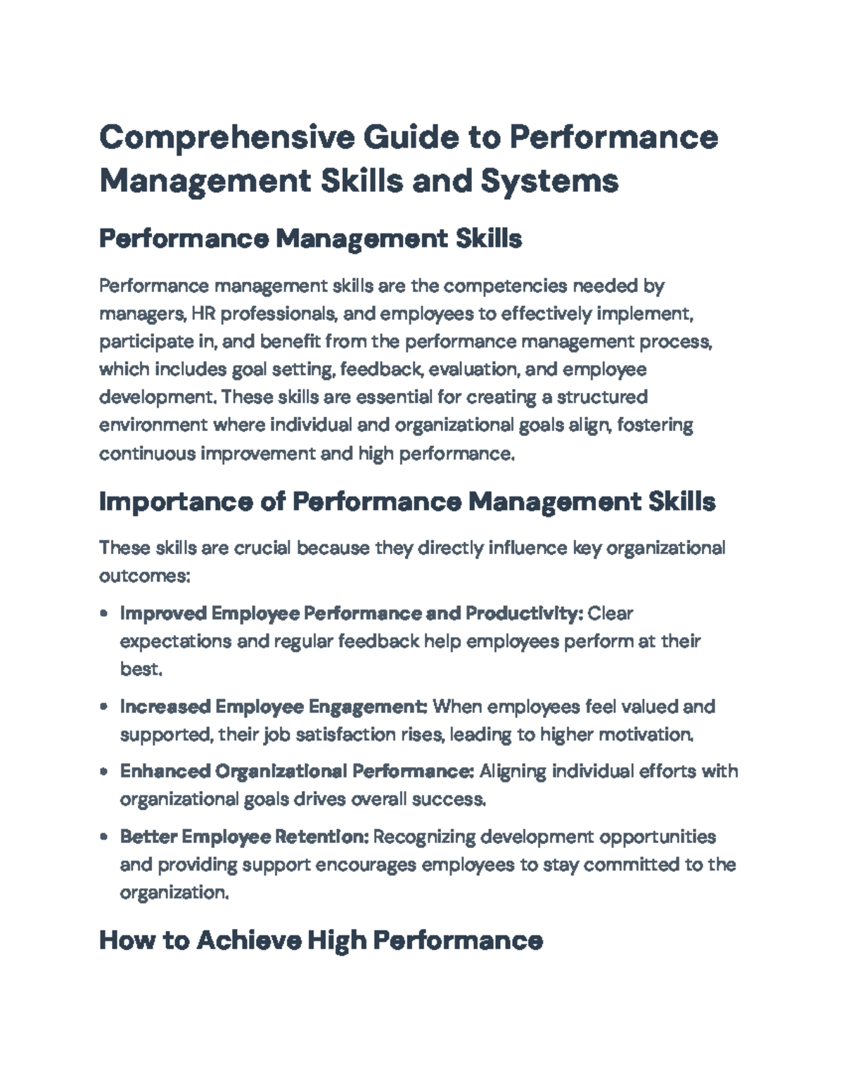 Performance Management Skills & Systems Overview: A Comprehensive Guide ...