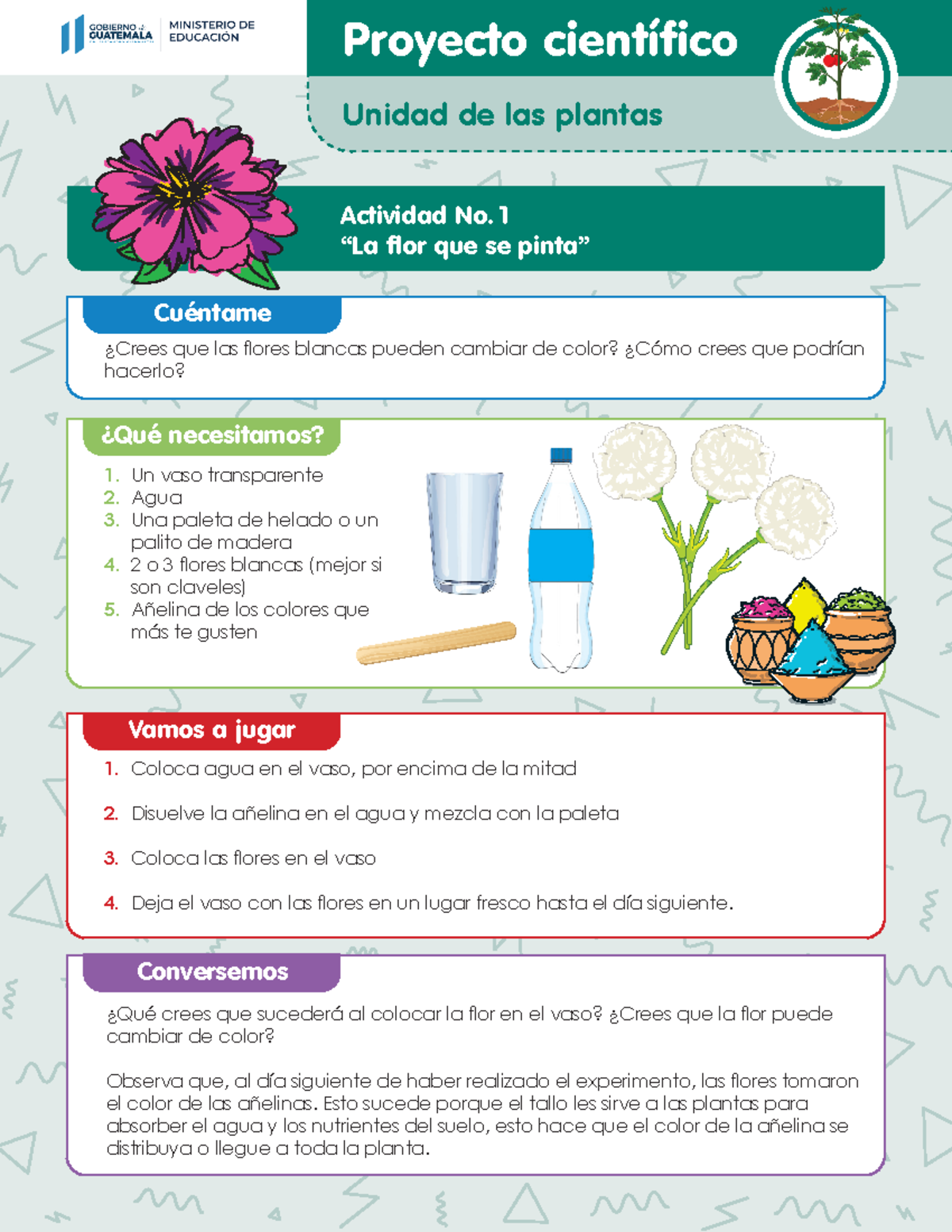 Proyecto Científico: La Flor que se Pinta - Actividad No. 1 - Studocu