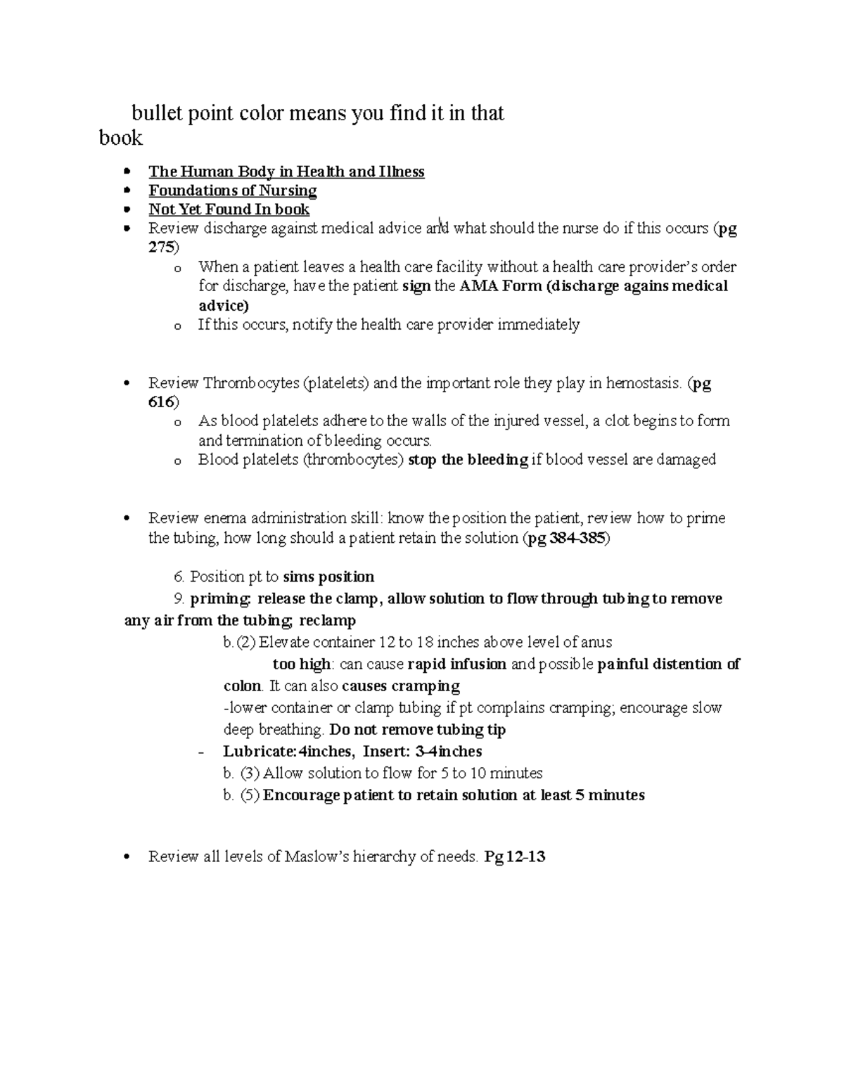 Midterm study guide - bullet point color means you find it in that book ...