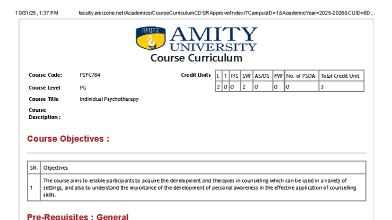 PSYC784 Syllabus: Individual Psychotherapy Course Overview - Studocu