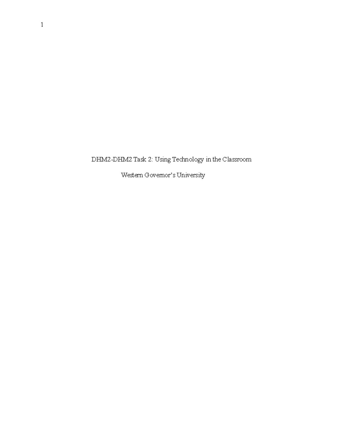 DHM2 task 2 technology for teaching and learning - DHM2-DHM2 Task 2 ...