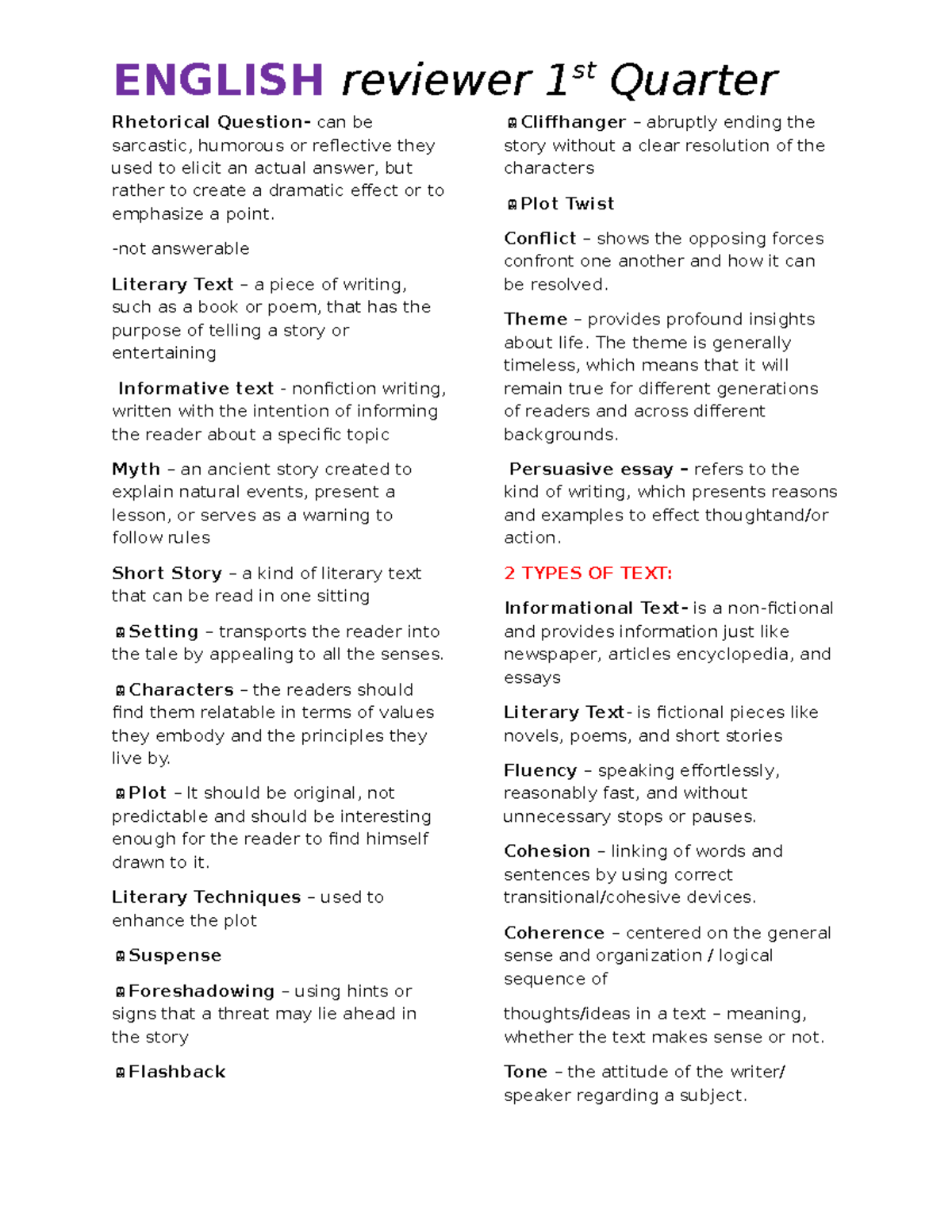 Englsih Reviewer - KH;SDDZXXC;XXA;SADAZASAXASS - ENGLISH reviewer 1 st ...