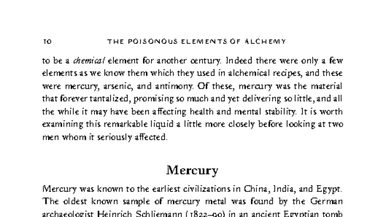 Elements of Murder: The Role of Mercury in History - LEPT - Studocu