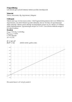 Fysik 1 Labb Fritt Fall - Laborationsrapport Fritt fall - En beräkning ...
