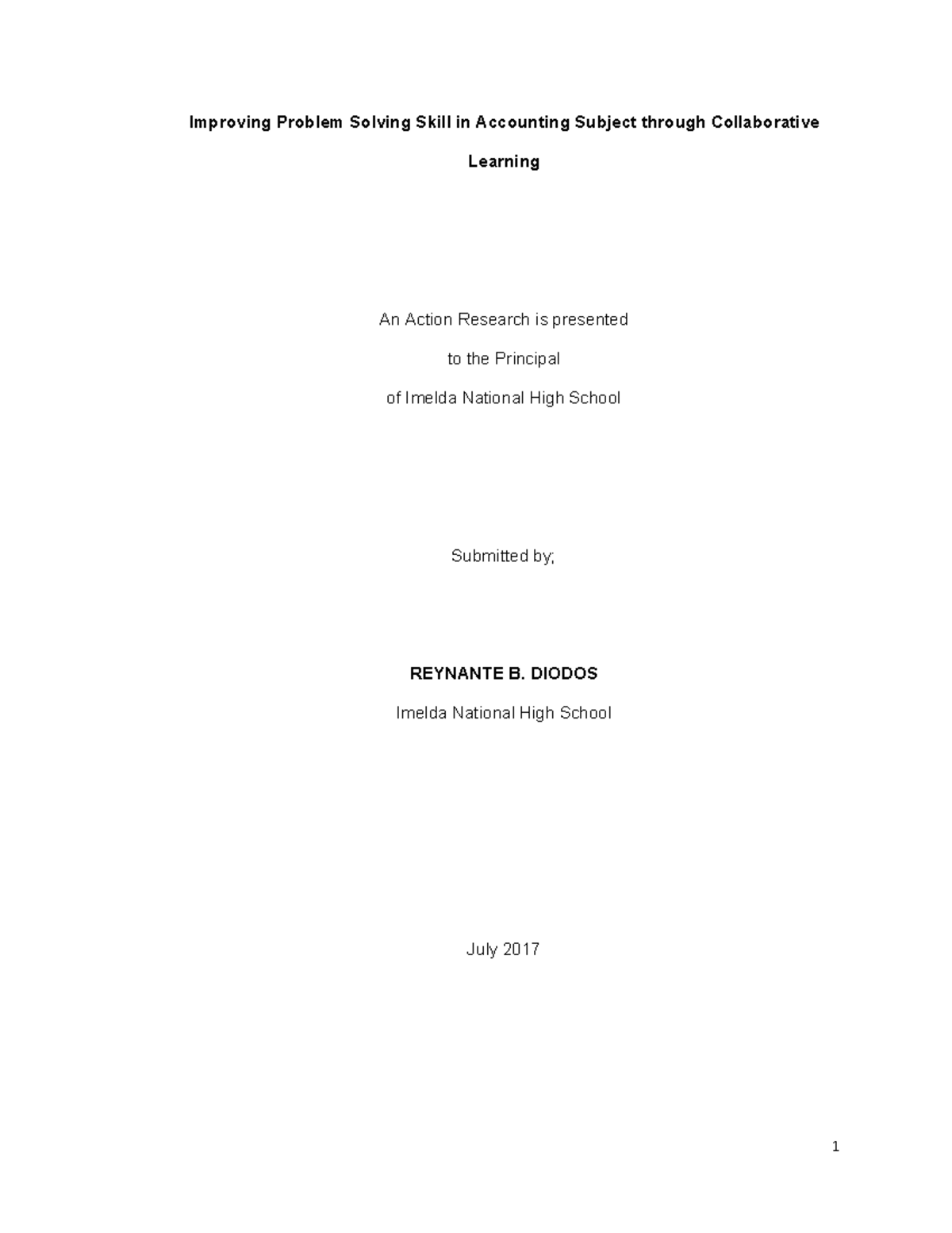 Improving Problem Solving Skills in Accounting: A Study for ABM 12 ...