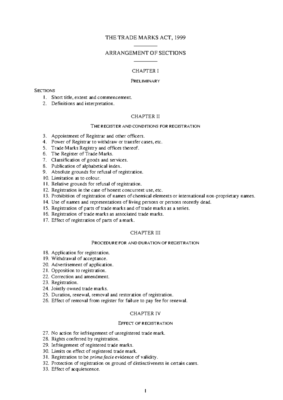 Trade Marks Act, 1999: Comprehensive Overview of Sections and ...