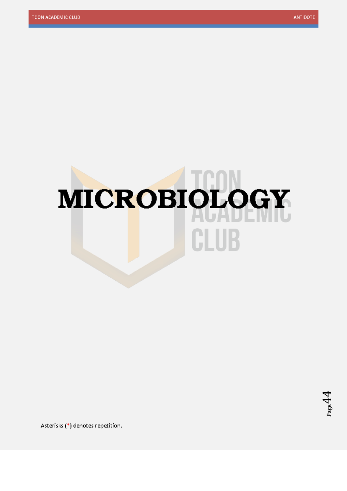 TCON M1 Antidote Study Guide: Microbiology & Infection Control - Studocu