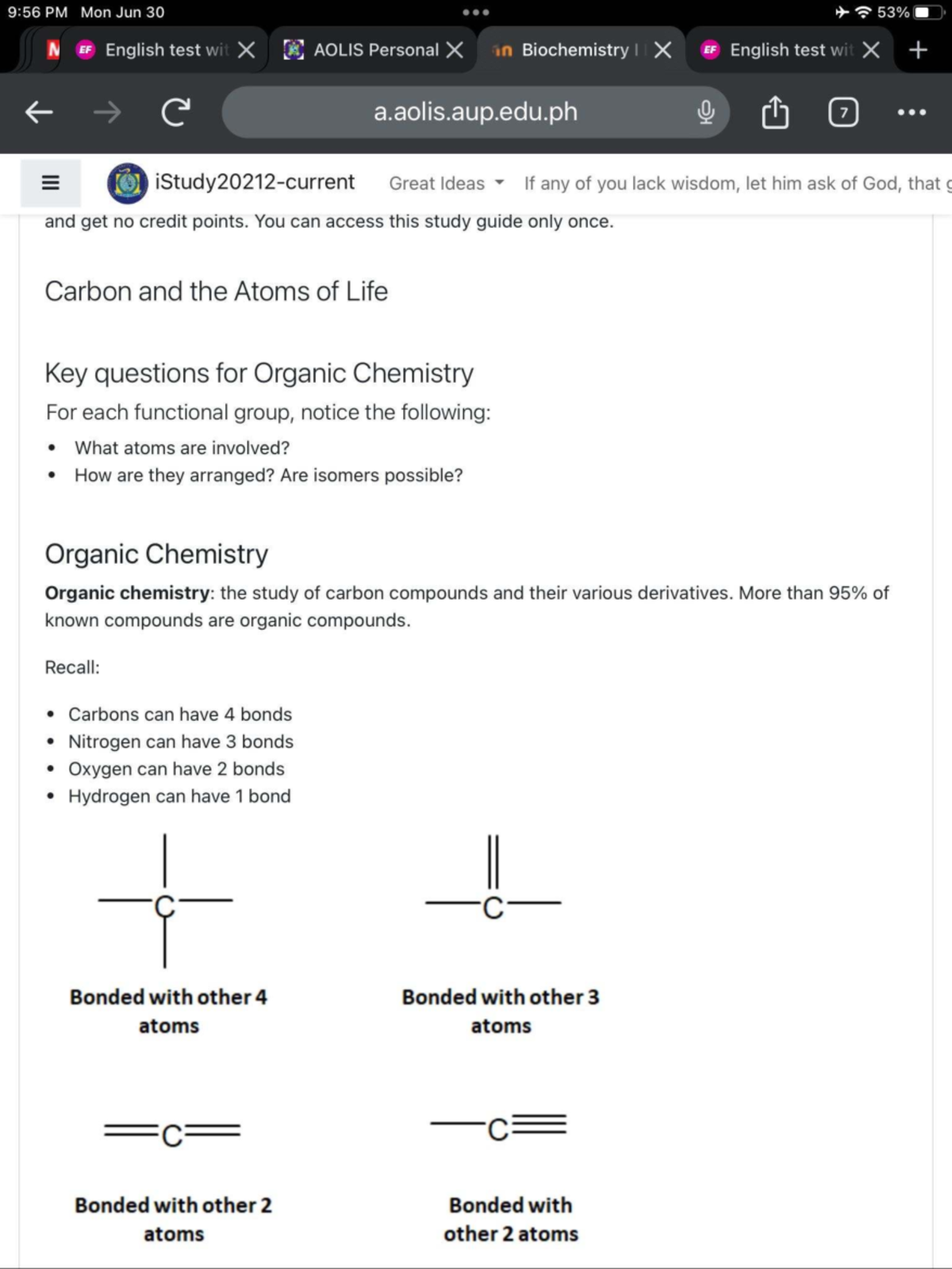 Biochemistry I: Key Concepts and Functional Groups Overview - Studocu