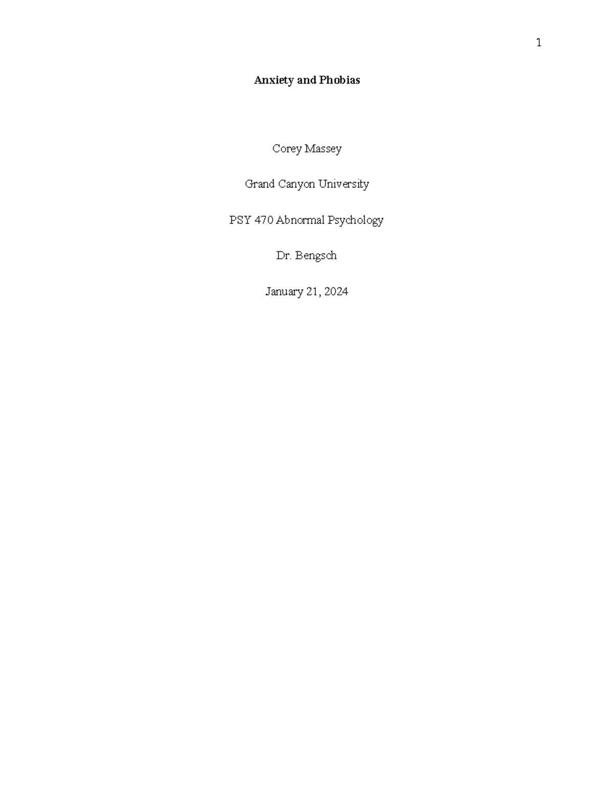PSY 470 Final Exam: Analyzing Anxiety and Phobias in Sheldon Cooper ...