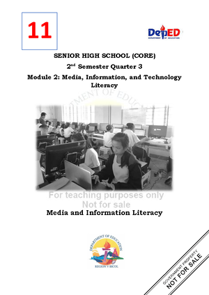 MIL reviewer subqa - Media and Literacy notes - MEDIA AND INFORMATION ...