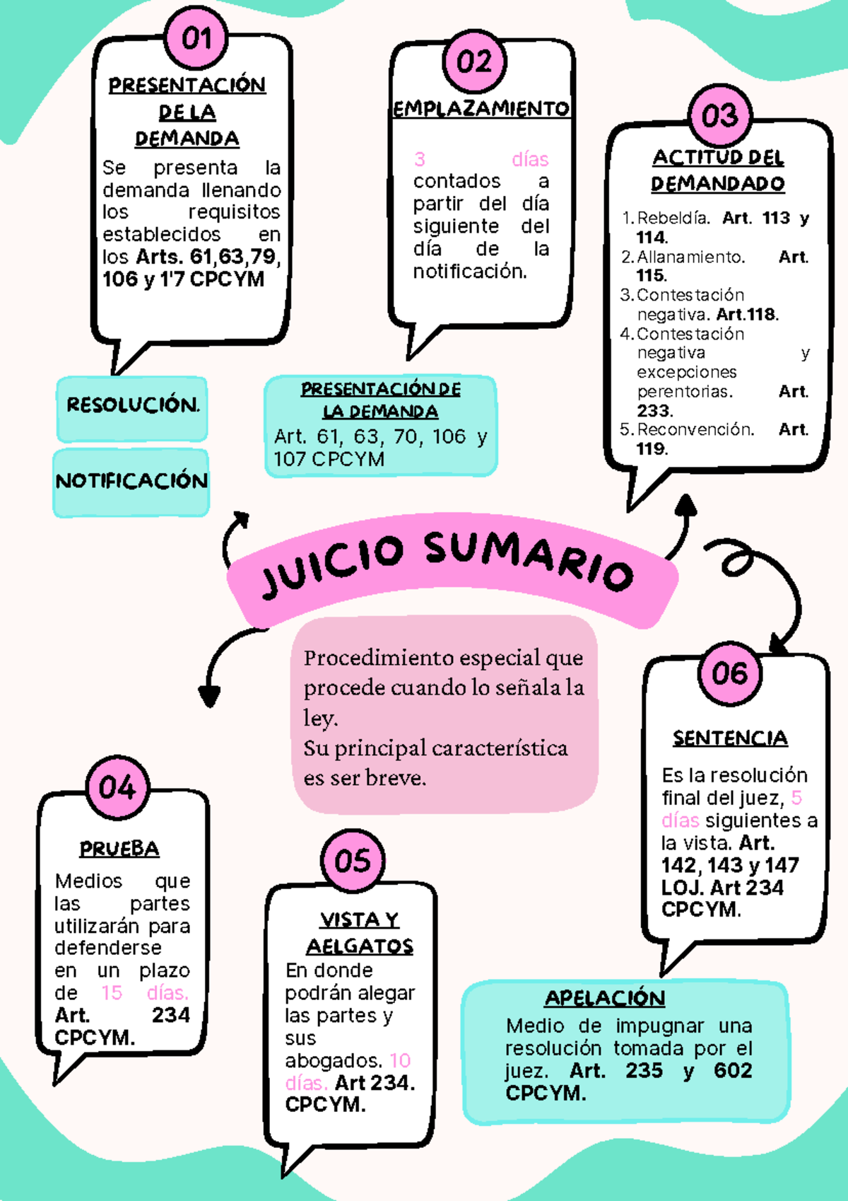 Esquema Juicio Sumario - 02 01 04 PRUEBA 06 05 03 Medios que las partes ...