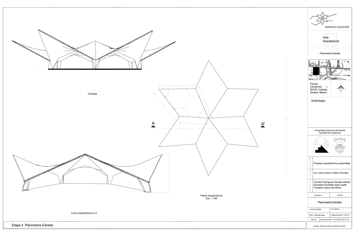 Planimetría Estrella ARQ-15: Proyecto Arquitectónico Sem 7 Grupo 5 ...