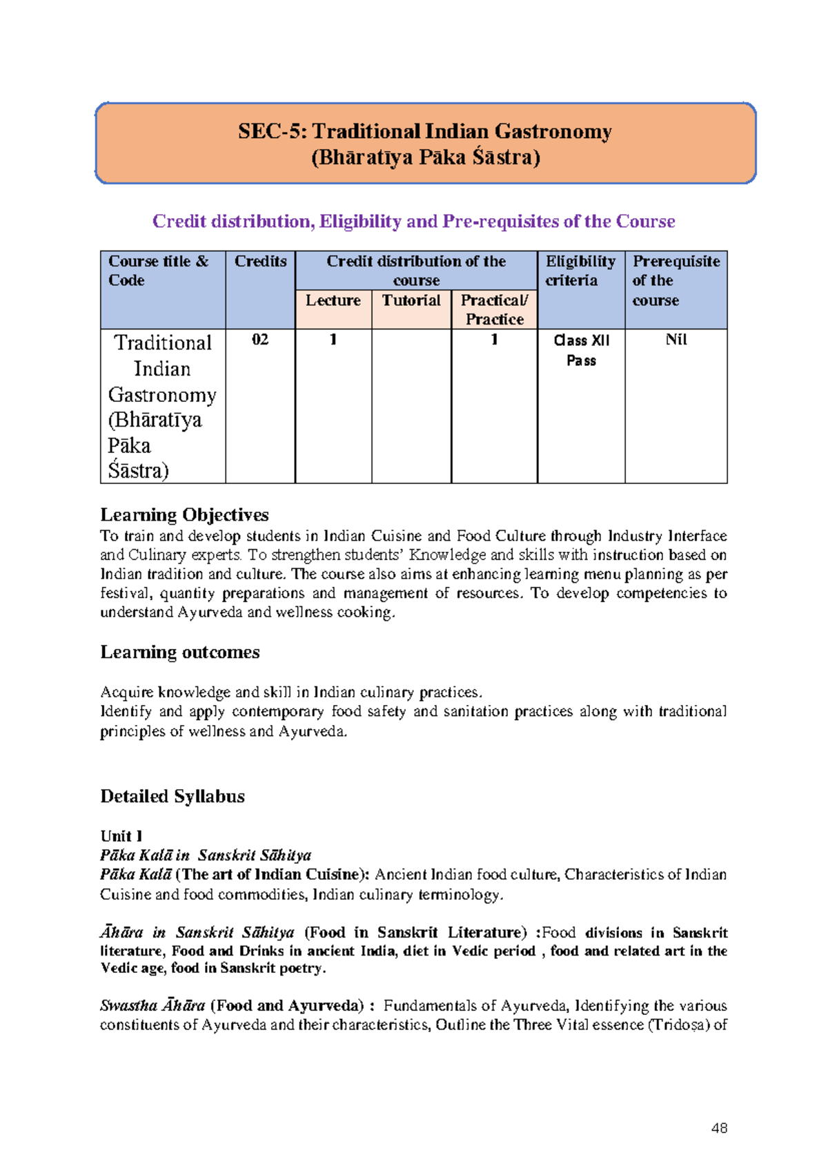 SEC-5 Final Exam Notes on Traditional Indian Gastronomy - Studocu