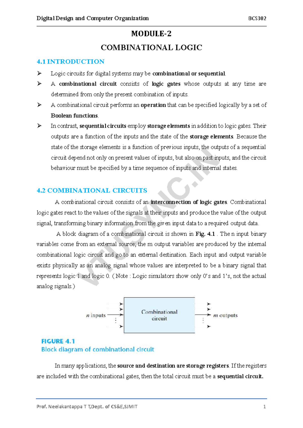Digital Design and Computer Organization BCS302: Combinational Logic Overview - Studocu