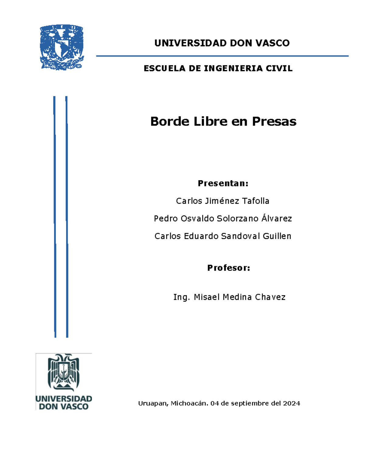 Borde Libre en Presas: Importancia y Diseño en Ingeniería Civil - Studocu