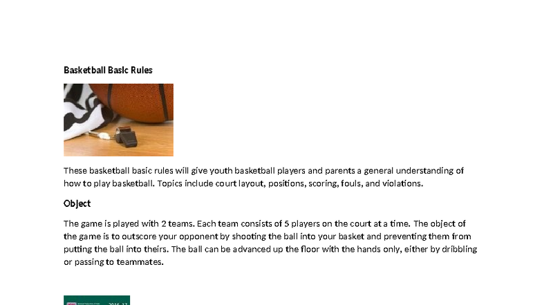 Basketball Basics: Rules, Fouls, and Gameplay Overview - Studocu