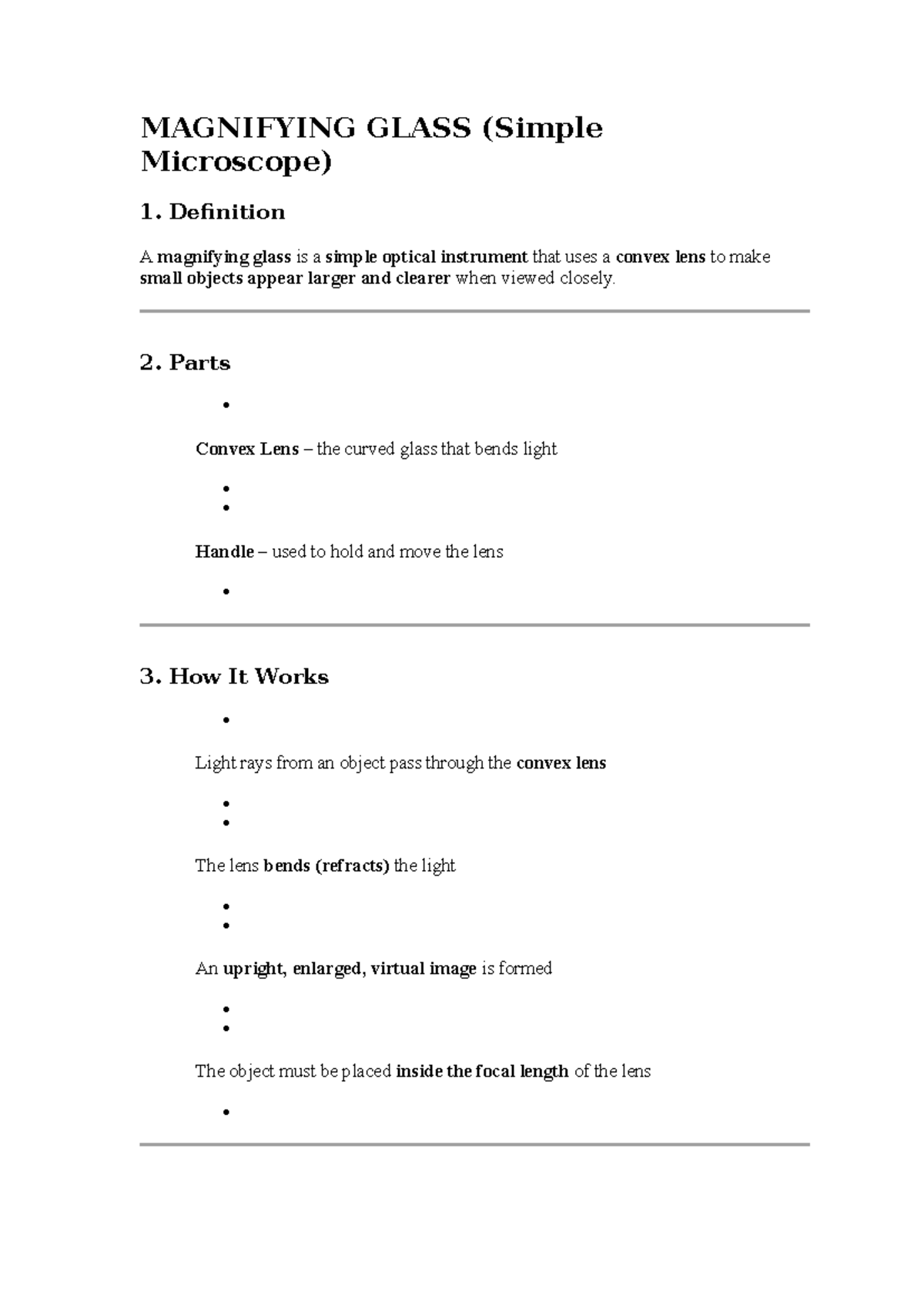 MAGNIFYING GLASS: Understanding Simple Microscopes and Their Uses - Studocu