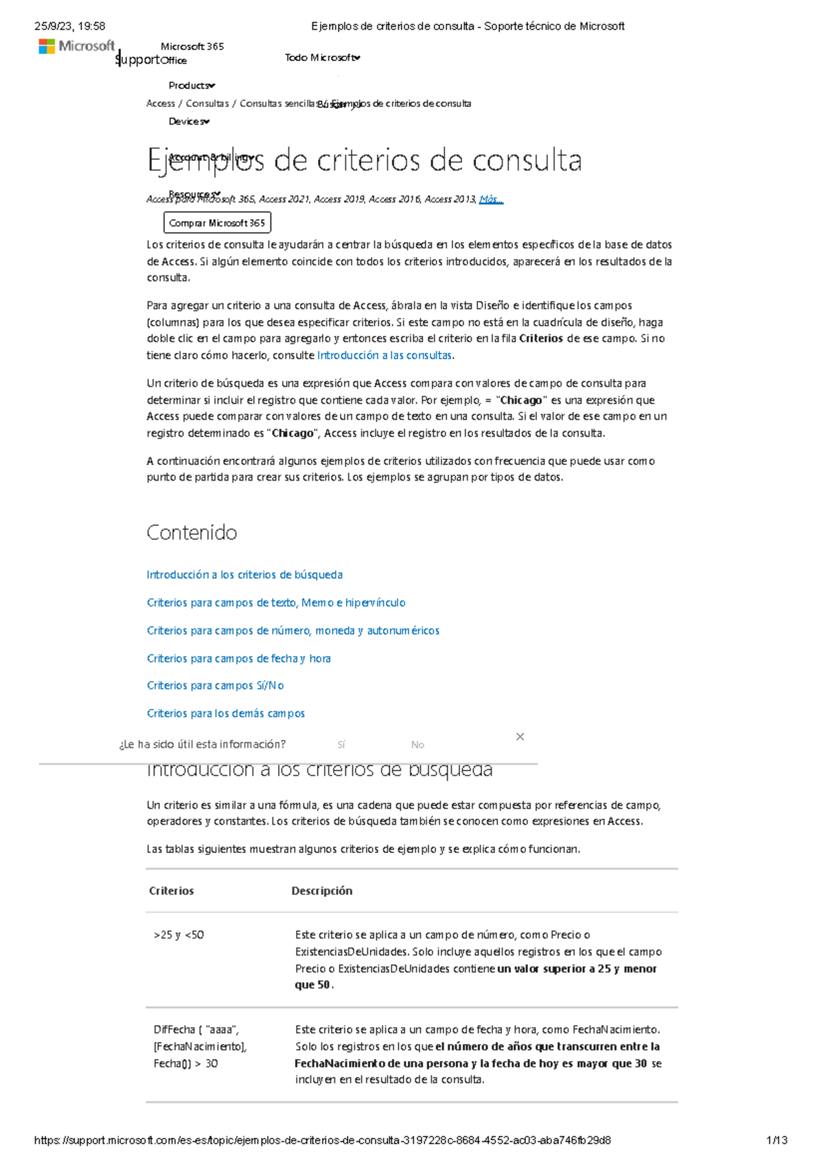 Criterios de Consulta en Access para Microsoft 365 - Ejemplos y Guía ...