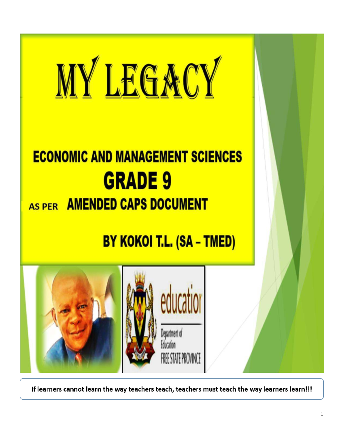 Grade 9 EMS (Economic & Management Sciences) Study Guide - Studocu