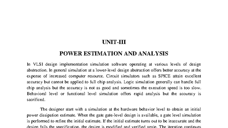 Power Estimation and Analysis in VLSI Design (Low-power-VLSI-Unit-3 ...